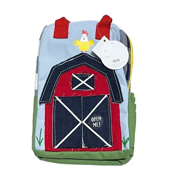 Mud Pie | Accessories | Mud Pie Canvas Backpack Barn Cow Chicken Farm Nwt Toddler Preschool Red ...